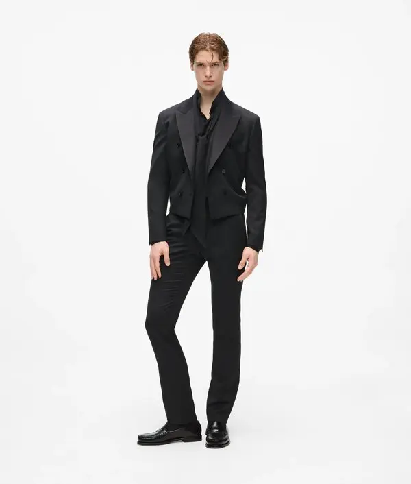 Karl Lagerfeld Kl Studio Regular-fit Wool Suit Pants - Black