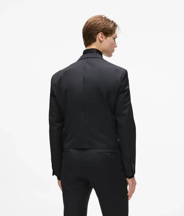 Karl Lagerfeld Kl Studio Cropped Wool Suit Jacket