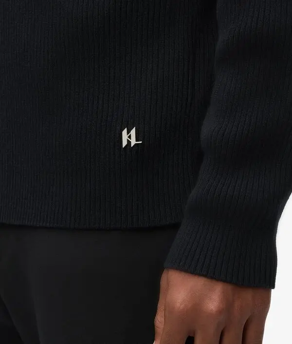 Karl Lagerfeld Knitted Zip-up Cardigan