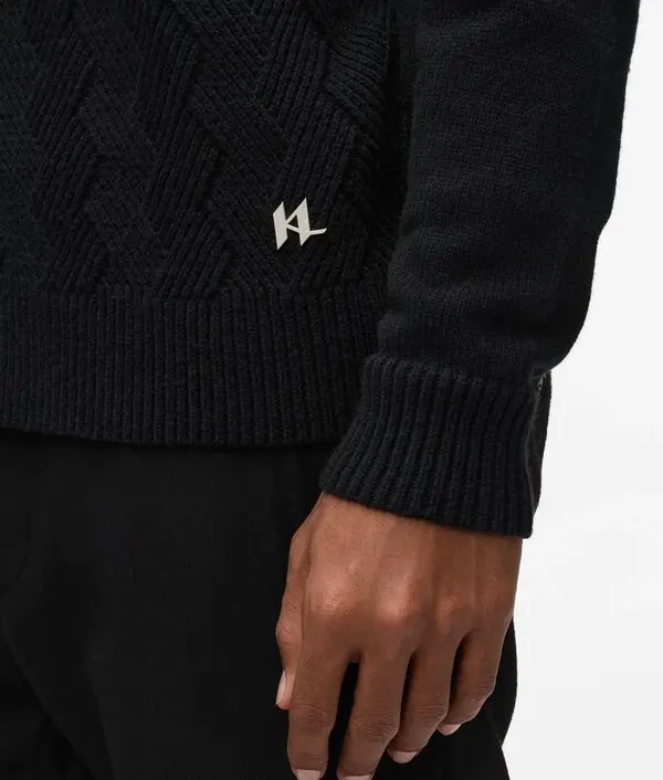 Karl Lagerfeld Cable-knit Zip-up Cardigan