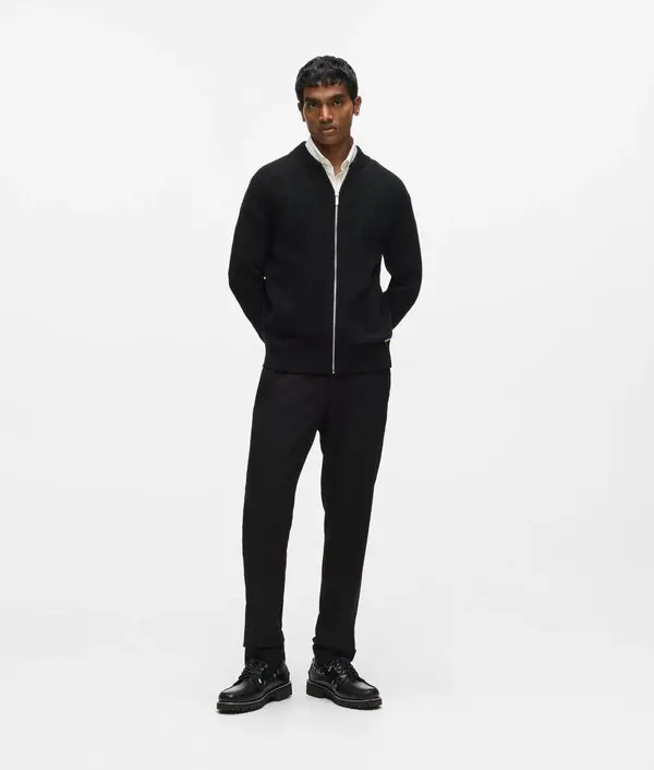 Karl Lagerfeld Cable-knit Zip-up Cardigan