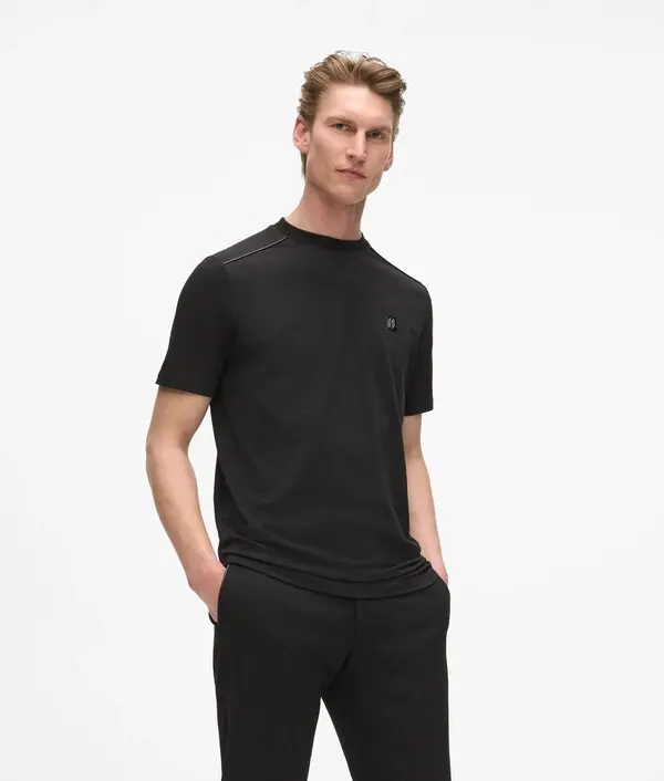 Karl Lagerfeld Faux-leather Piping T-shirt