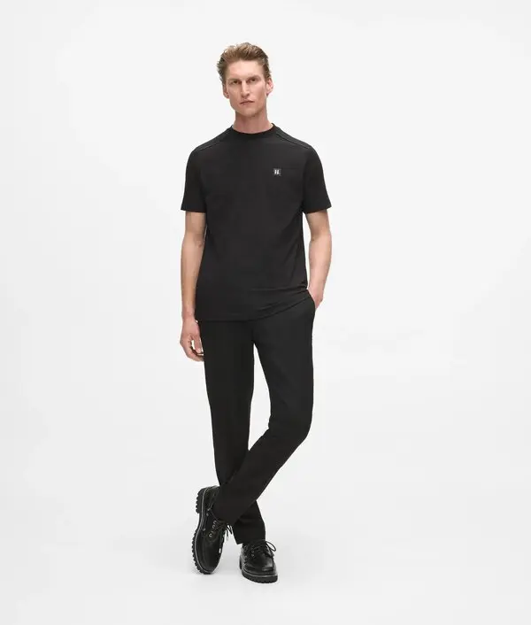 Karl Lagerfeld Faux-leather Piping T-shirt