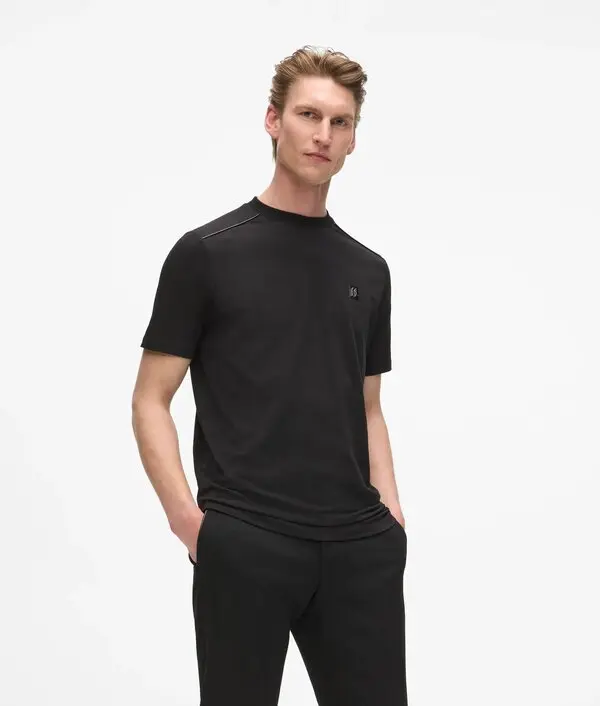 Karl Lagerfeld Faux-leather Piping T-shirt