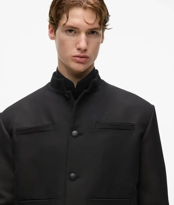 Karl Lagerfeld Kl Studio Stand Collar Cropped Jacket