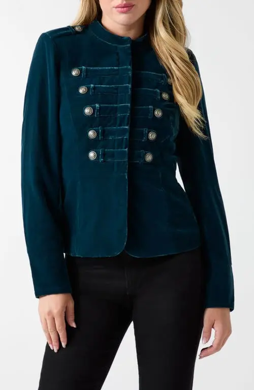 Guess Elena Velvet Band Jacket - Bright Teal