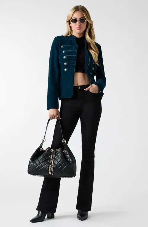 Guess Elena Velvet Band Jacket - Bright Teal