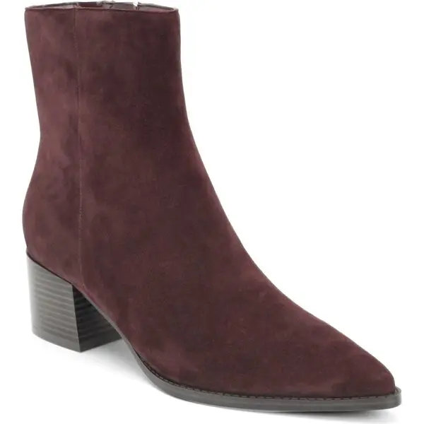 Nine West Becky Leather Bootie - Dark Red