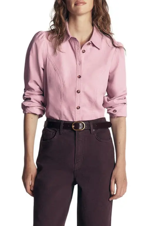 Boden Sky Corduroy Puff Shoulder Shirt