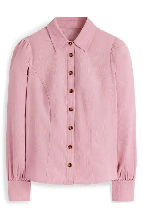 Boden Sky Corduroy Puff Shoulder Shirt