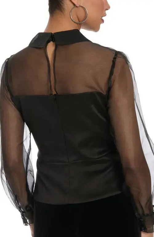Maggy London Organza Collar Top