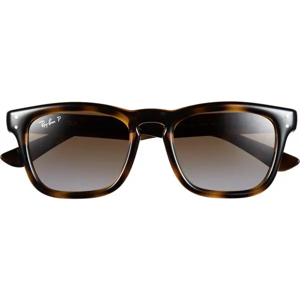 Ray-ban 52mm Polarized Square Sunglasses - Havana/polar Light Grey