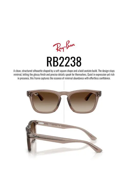 Ray-ban 52mm Polarized Square Sunglasses
