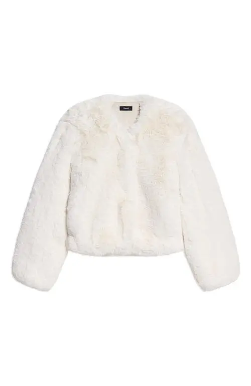 Theory Faux Fur V-neck Jacket