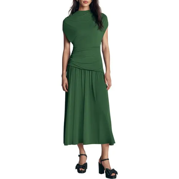 Boden Drape Jersey Crepe Maxi Dress