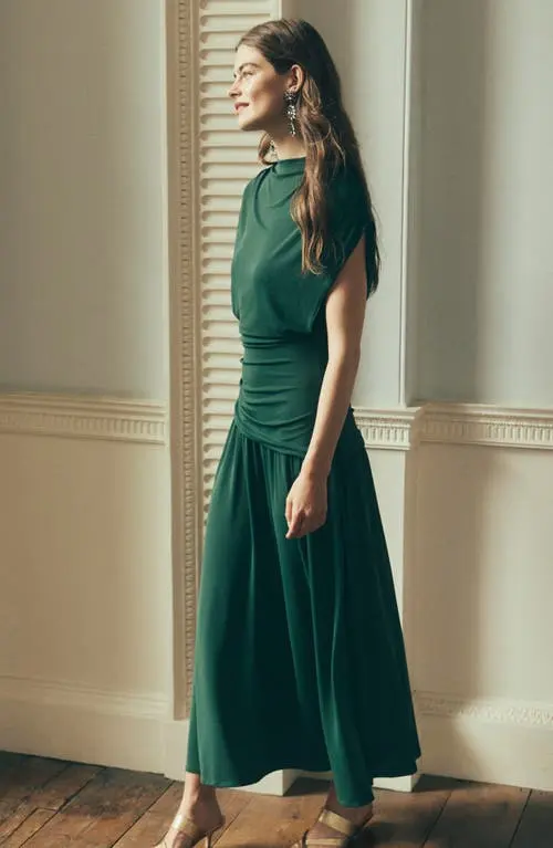 Boden Drape Jersey Crepe Maxi Dress