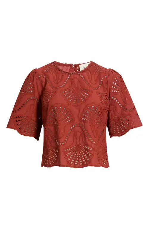 A.REN Cannes Embroidered Eyelet Top