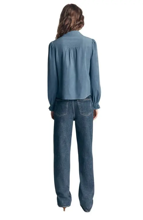 Boden Violet Smocked Corduroy Shirt