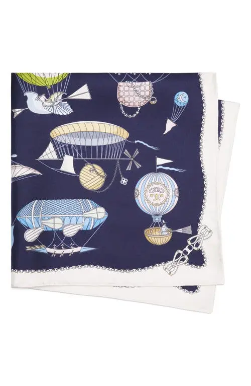 Tory Burch Hot Air Balloon Silk Neckerchief - Navy