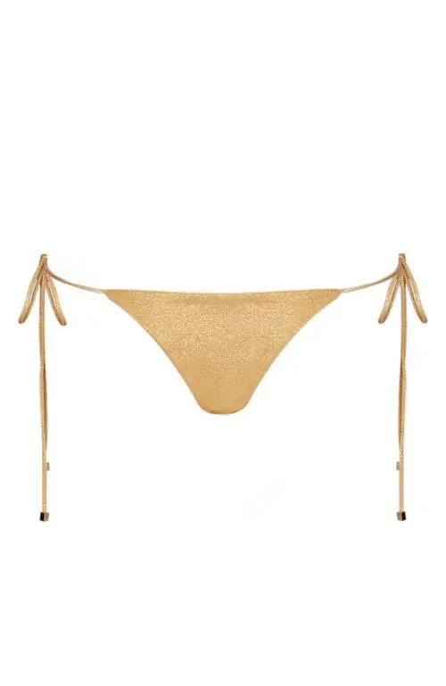 CHERINA  BEACHWEAR Cherina Beachwear Herry Retro-inspired Tie-side Bikini Bottom - Gold