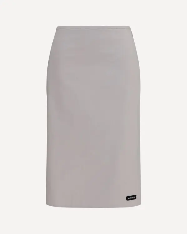 Miu Miu Stretch Cotton-blend Midi Skirt - Grey