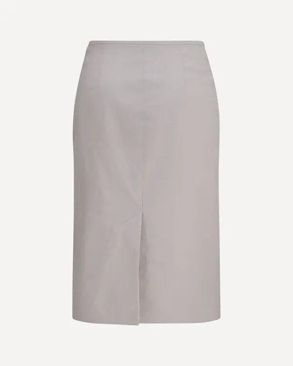 Miu Miu Stretch Cotton-blend Midi Skirt - Grey