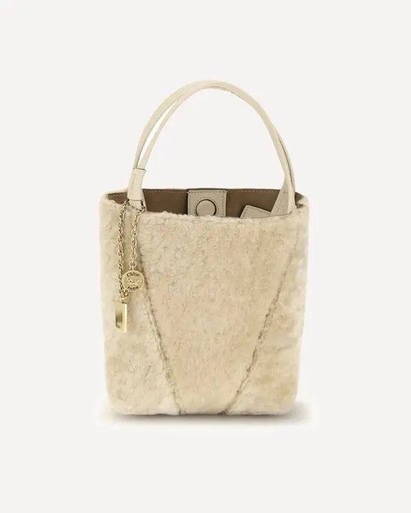 Chloé Spin Bouclé Bucket Bag - Cream