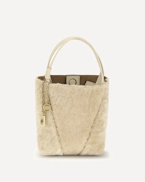 Chloé Spin Bouclé Bucket Bag - Cream