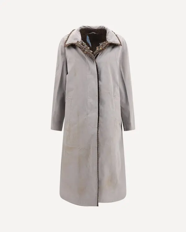 Prada Reversible Single-breasted Coat With Gocce Details - Multicolour