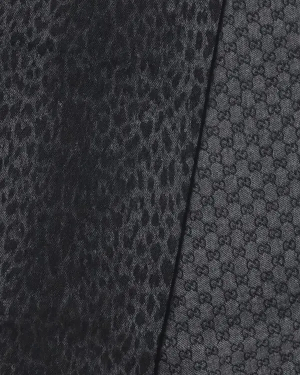 Gucci Leopard-print Wool Scarf With Monogram