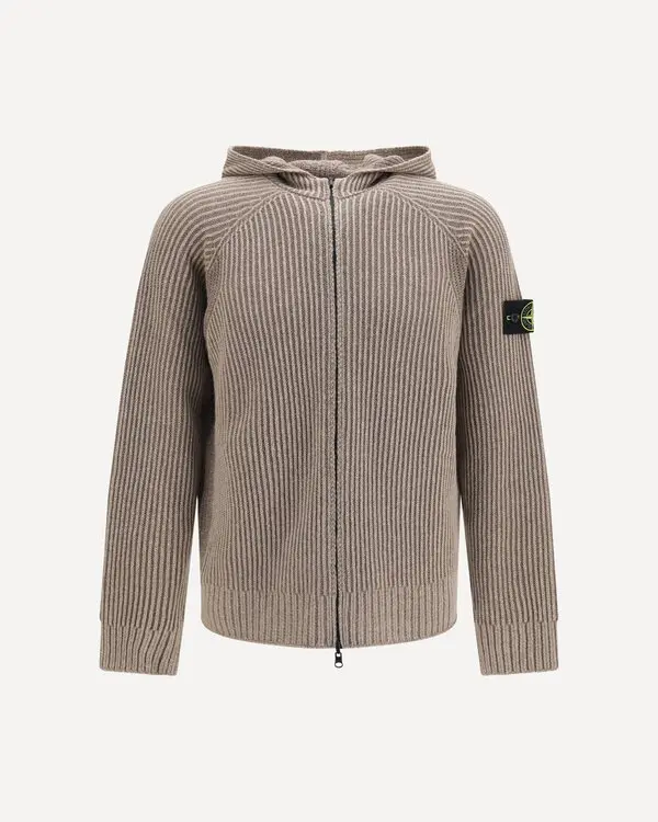 Stone Island Hooded Zip-up Sweater Ale