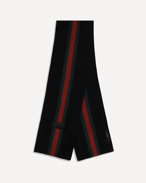 Gucci Wool Scarf With Web Stripe