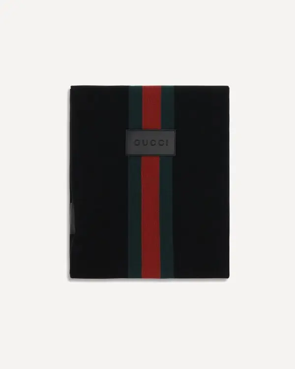Gucci Wool Scarf With Web Stripe