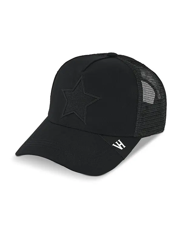 Vintage Havana Embroidered Star Trucker Hat - Black
