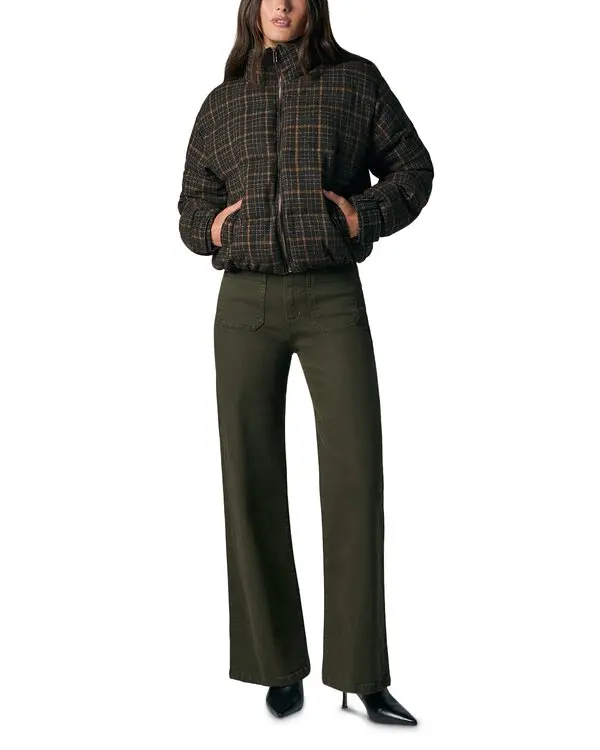 Joe's Jeans The Bruna Brushed Plaid Puffer Jacket - Moss Multi