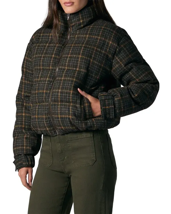 Joe's Jeans The Bruna Brushed Plaid Puffer Jacket - Moss Multi