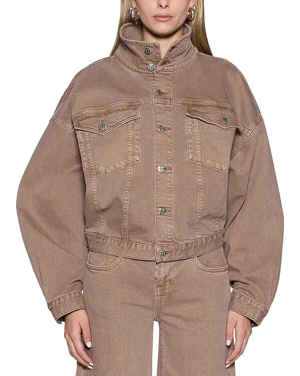 Ksubi Cotton Blend Funnel Neck Trucker Jacket
