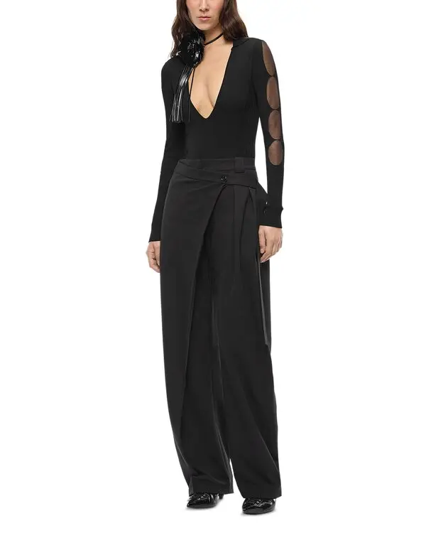 Pinko Danzica Plunging V Neck Bodysuit