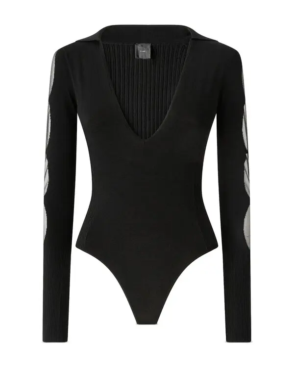 Pinko Danzica Plunging V Neck Bodysuit