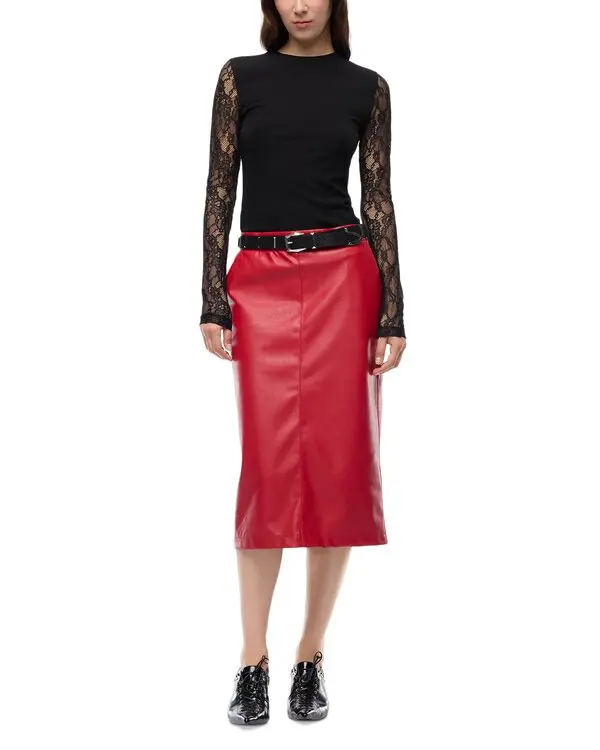 Pinko Fucecchio Lace Sleeve Ribbed Top
