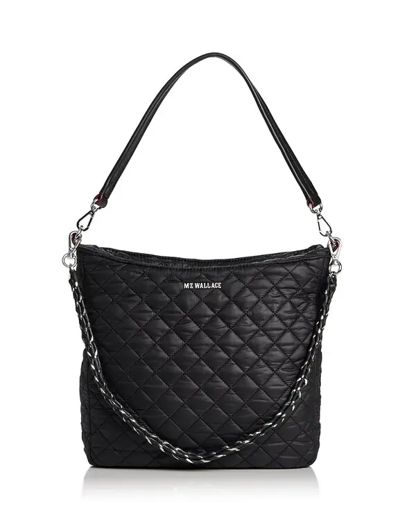 Mz Wallace Crosby Quilted Hobo Shoulder Bag - Black