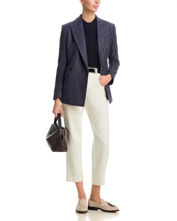 Eleventy Crewneck Cashmere Cardigan Sweater