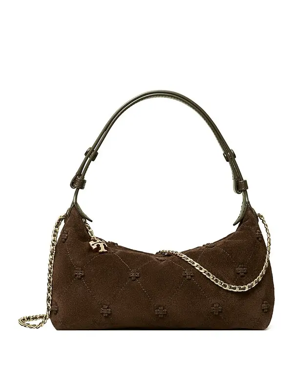 Tory Burch Bunny Knot Embroidered Suede Crossbody