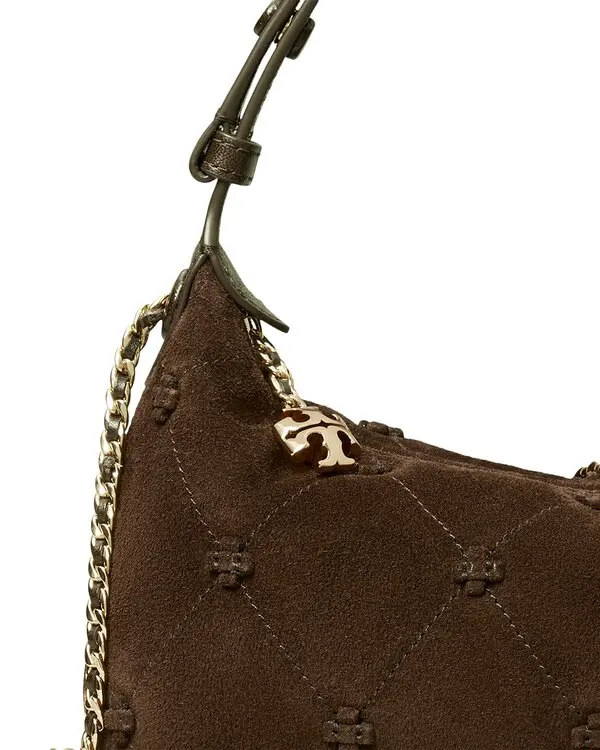Tory Burch Bunny Knot Embroidered Suede Crossbody