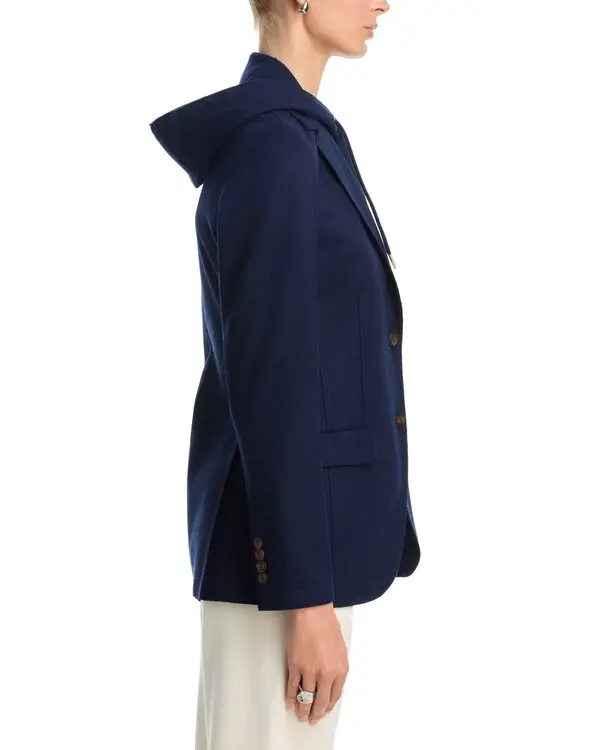 Eleventy Wool Blend Hooded Single Breasted Blazer