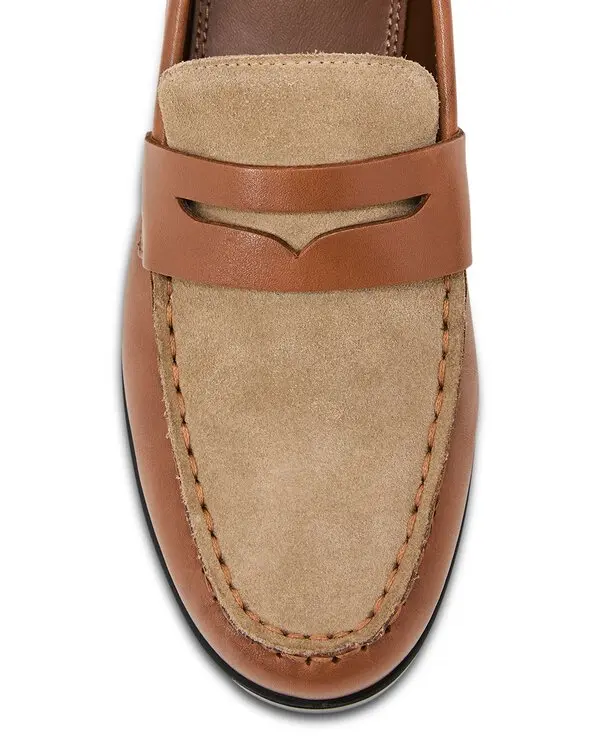 REISS Kallie Leather & Suede Penny Loafers