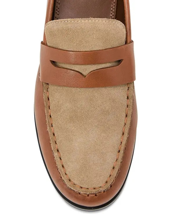 REISS Kallie Leather & Suede Penny Loafers