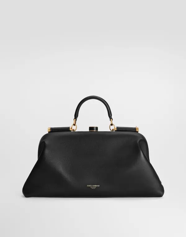 Dolce & Gabbana Large Grandma Handbag In Plongé Nappa Leather - Black