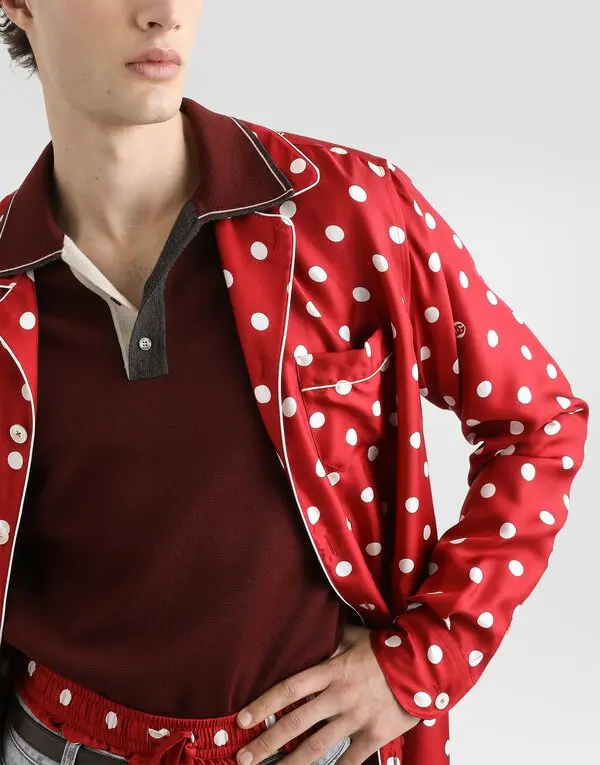 Dolce & Gabbana Polka Dot-print Silk Twill Vanity Shirt