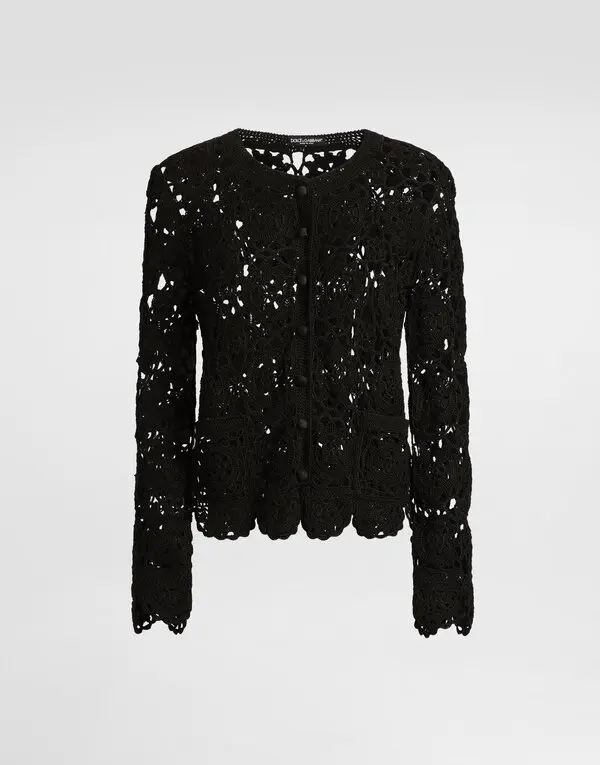 Dolce & Gabbana Crochet-knit Cardigan - Black
